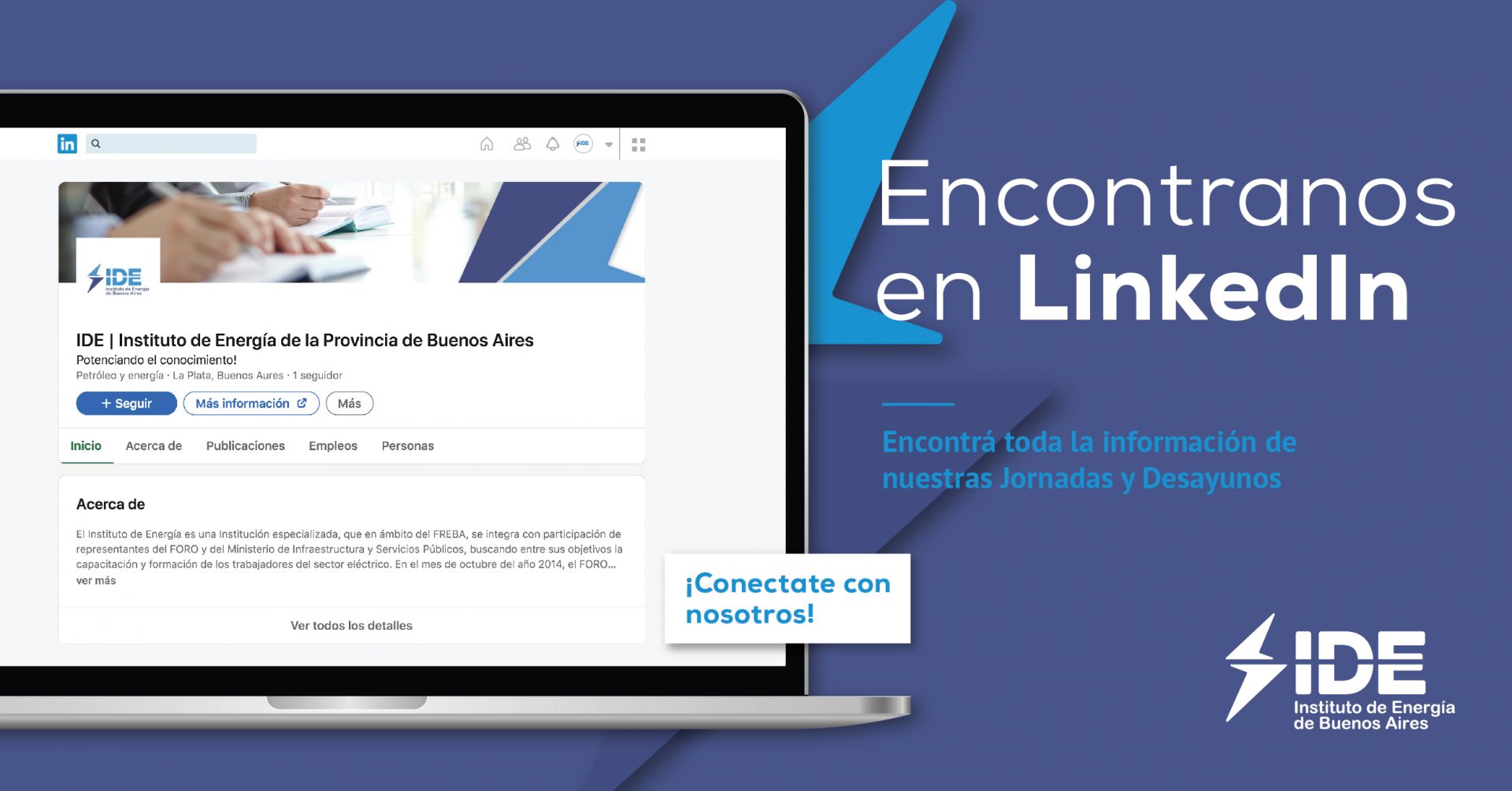 Encontranos en LinkedIn! | IDE